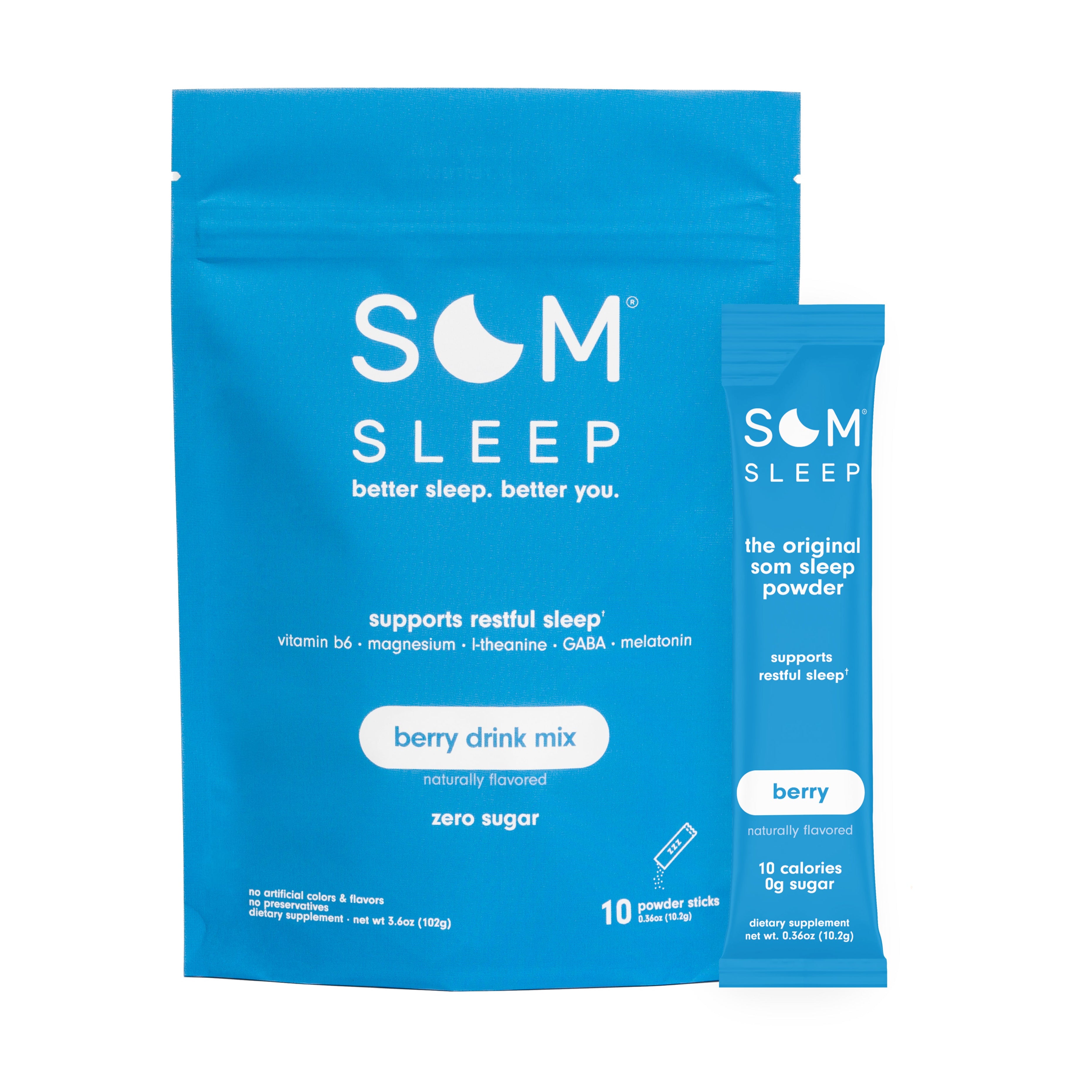 Berry Sleep Powder Drink Mix with Magnesium and Melatonin - Som Sleep
